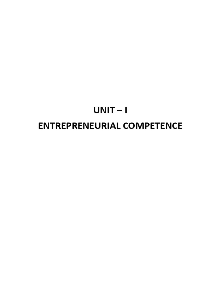 Ed Unit 1 | PDF | Entrepreneurship | Innovation