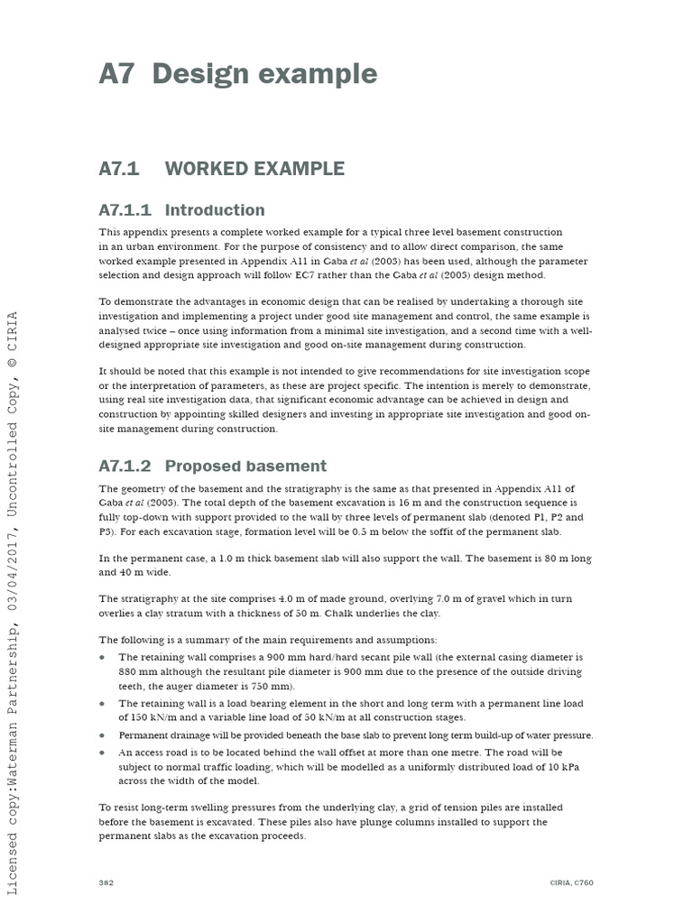 CIRIA Excerpt embedded retaining wall design | PDF | Deep Foundation ...