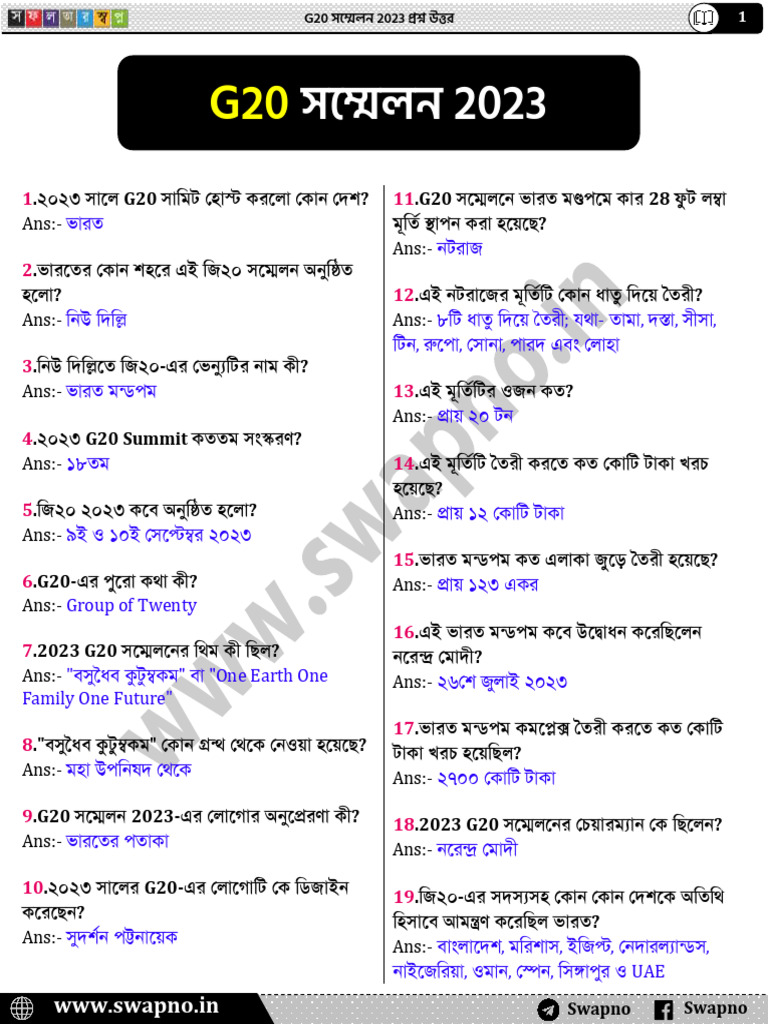 G20 Summit 2023 | PDF