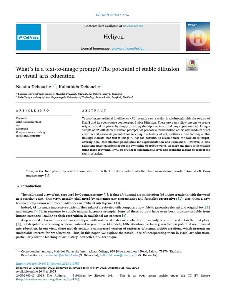 What S In A Text To Image Prompt The Potential Of Stable Diffusion In