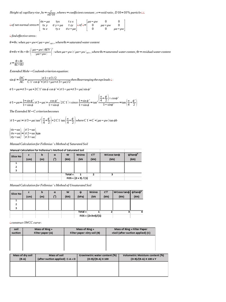 Unsaturated Formula Sheet | PDF | Applied And Interdisciplinary Physics ...