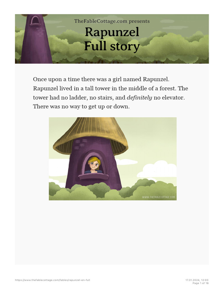 Rapunzel (Text, Audio + Video) | PDF | Rapunzel