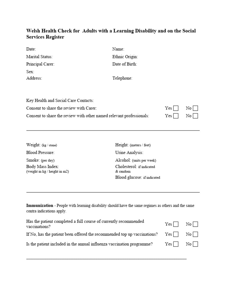 Health Check | Download Free PDF | Caregiver | Physical Examination
