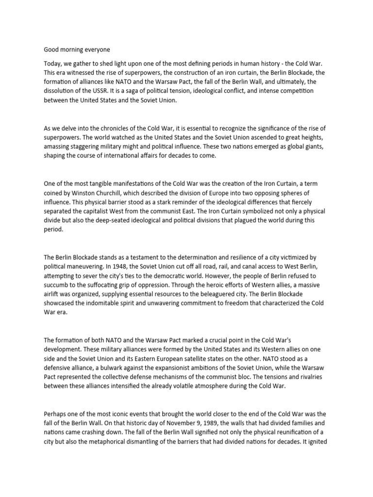 Cold War Young Gandhi Speech | PDF | Cold War | Soviet Union