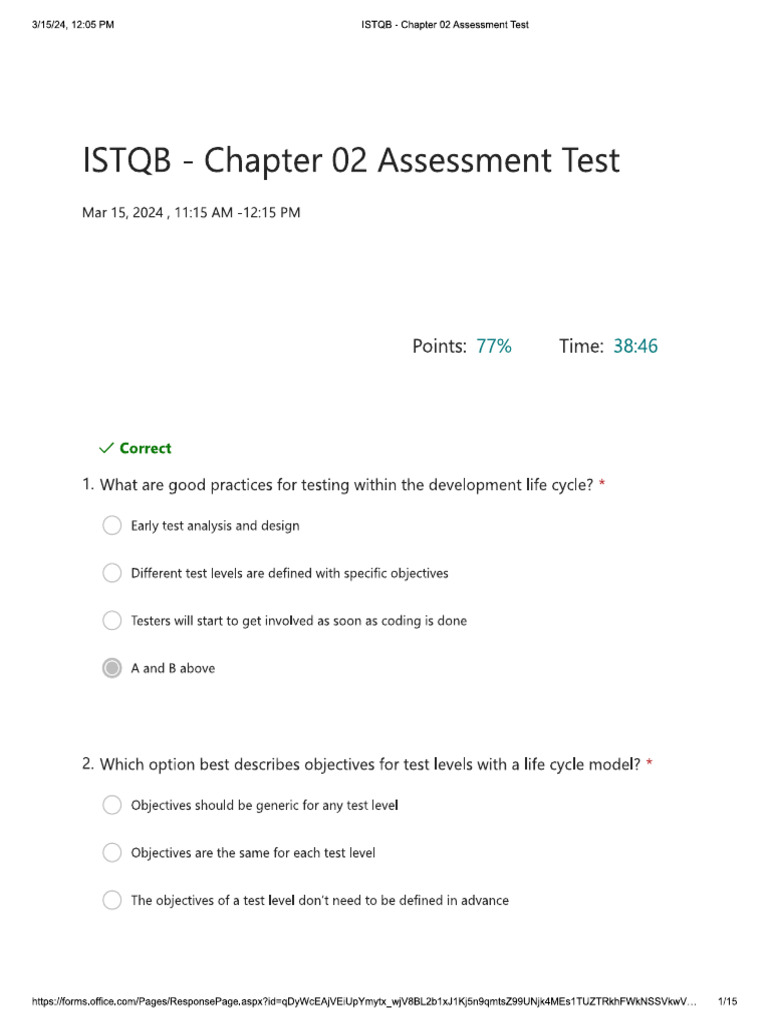 Istqb Chapter 2 Mock Test | PDF