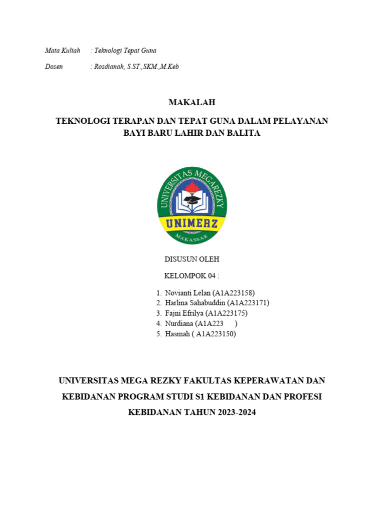Teknologi Tepat Guna untuk Bayi dan Balita | PDF
