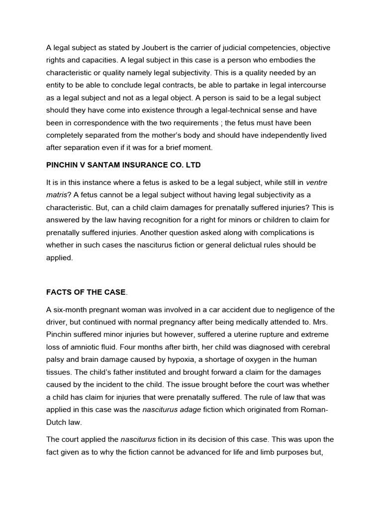 Draft of Pinchin V Santam Insurance Co | PDF | Common Law | Justice