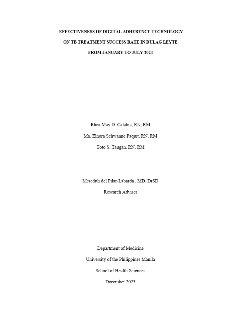 Digital Adherence Tech Boosts TB Success | PDF | Tuberculosis | Public Health