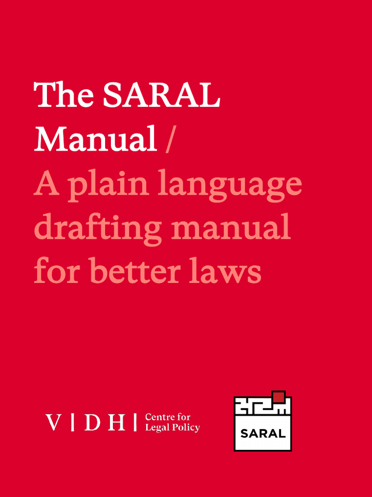 SARAL Manual for Plain Language Drafting | PDF | Plain Language ...