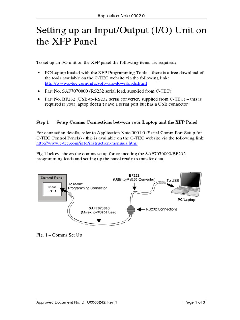 IO Unit Setup On The XFP Panel - App Note 0002.0 - DFU0000242 - Rev1 | PDF | Input/Output ...
