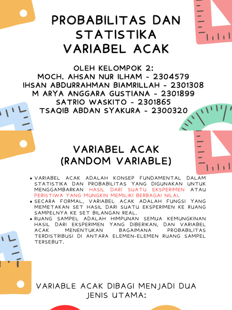 Kelompok 2 - Variabel Acak (Random) Dan Jenis-Jenis Distribusi ...