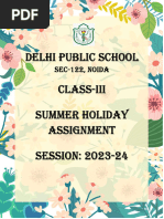 English Holiday Homework Cover Page Decorated2 | PDF