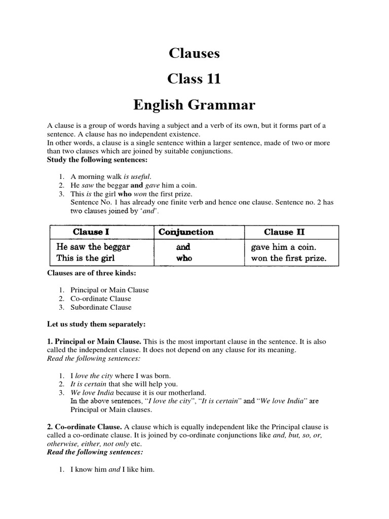 Clauses XI | Download Free PDF | Clause | Verb