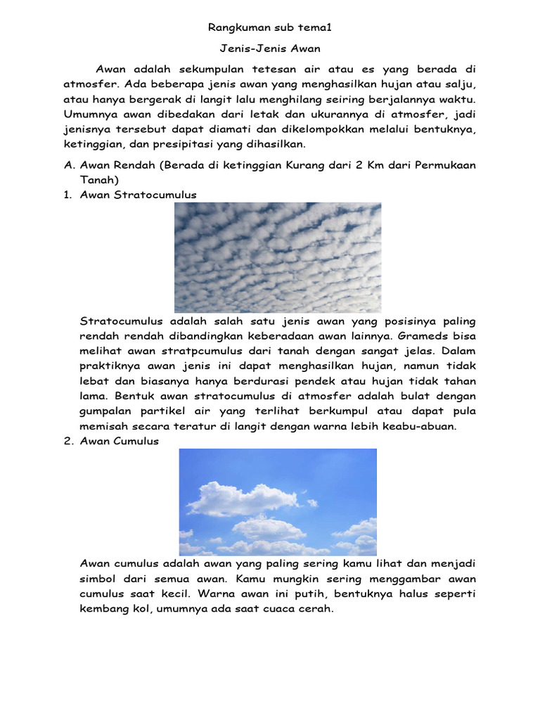 Jenis Awan | PDF