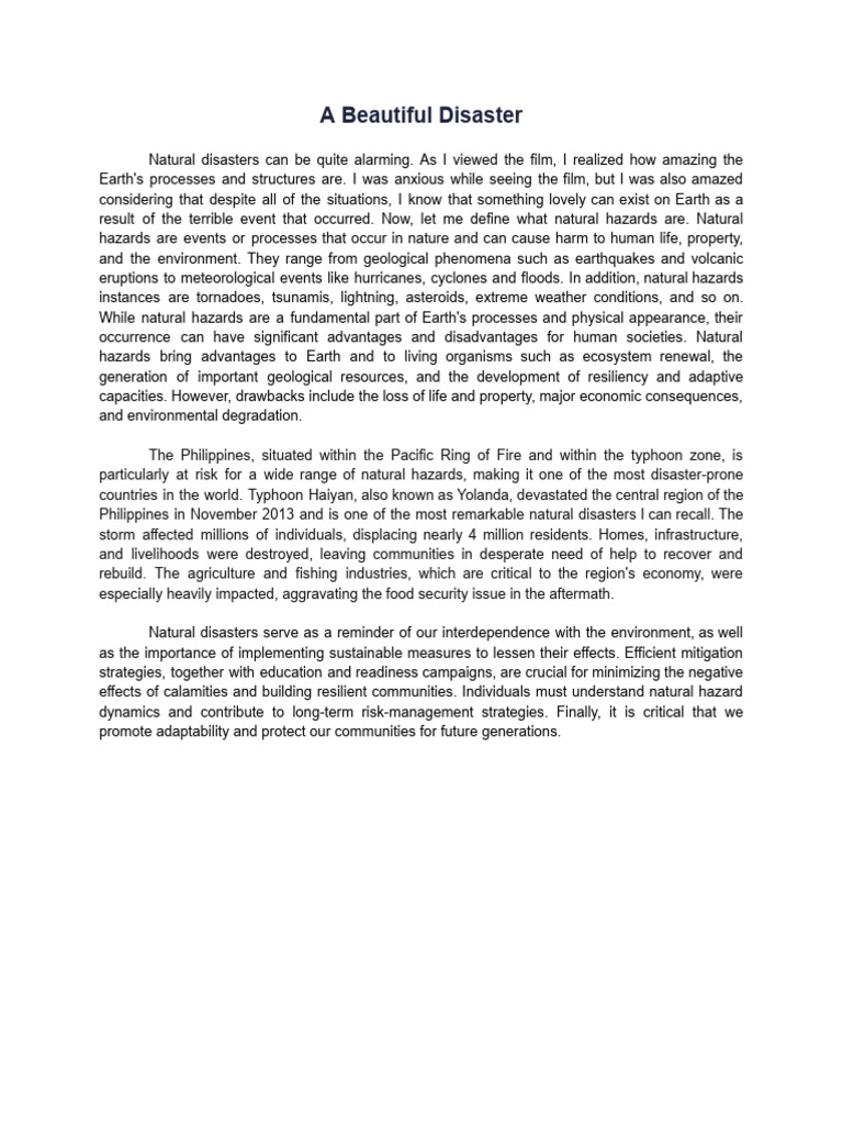 A Beautiful Disaster | PDF | Natural Disasters | Hazards