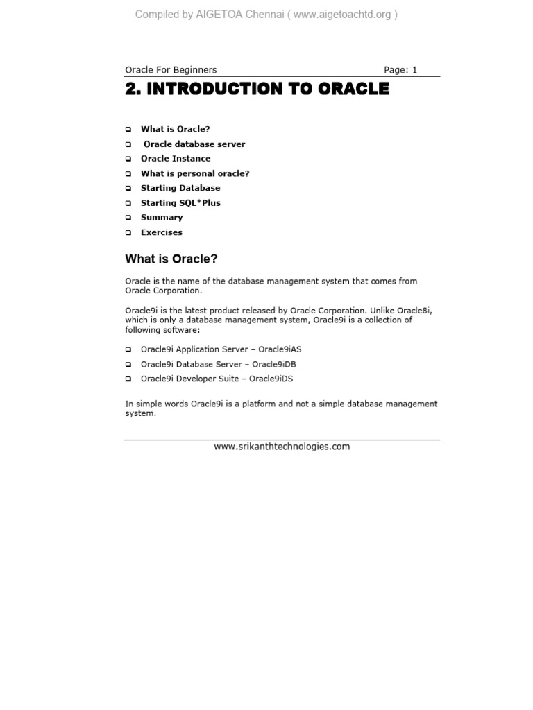 05 Oracle-Db1 | Download Free PDF | Databases | Oracle Corporation
