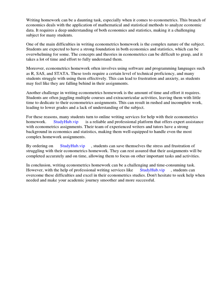 Econometrics Homework Pdf Econometrics Statistics