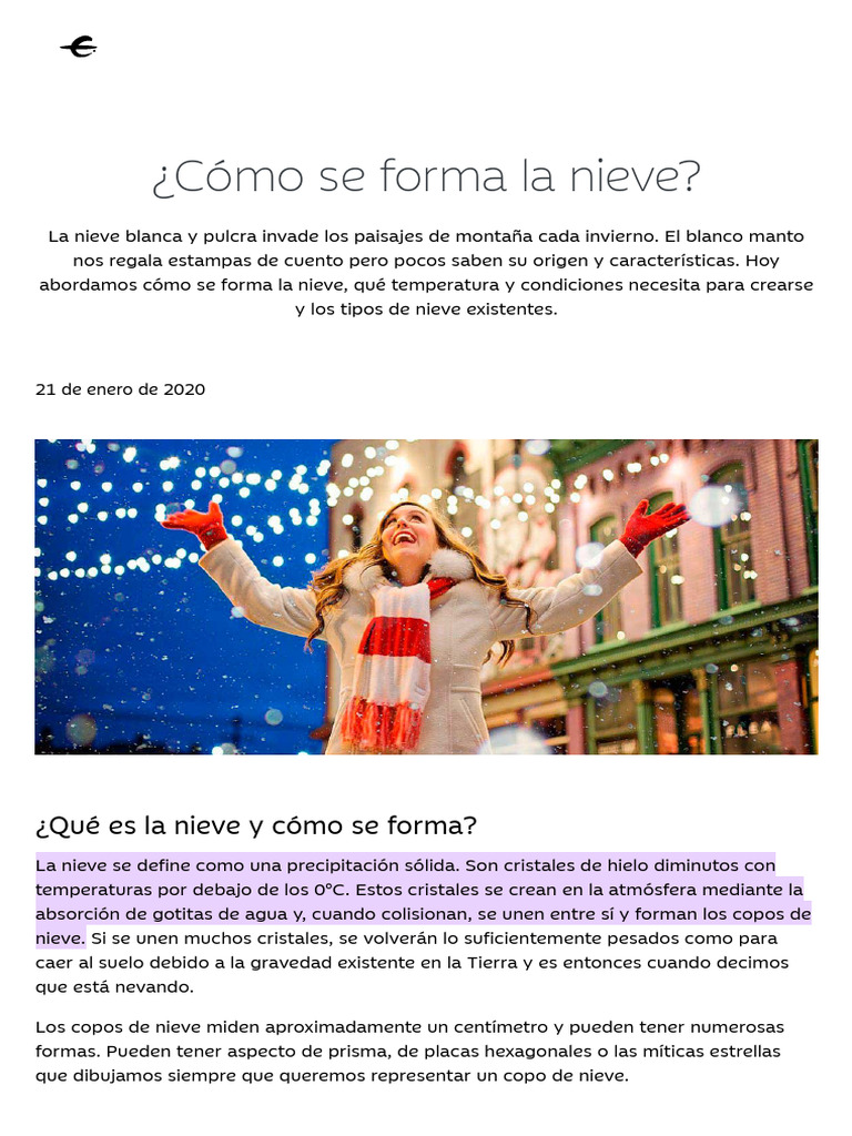 ¿Cómo Se Forma La Nieve - Ibercaja | PDF | Nieve | Ciencias de la Tierra