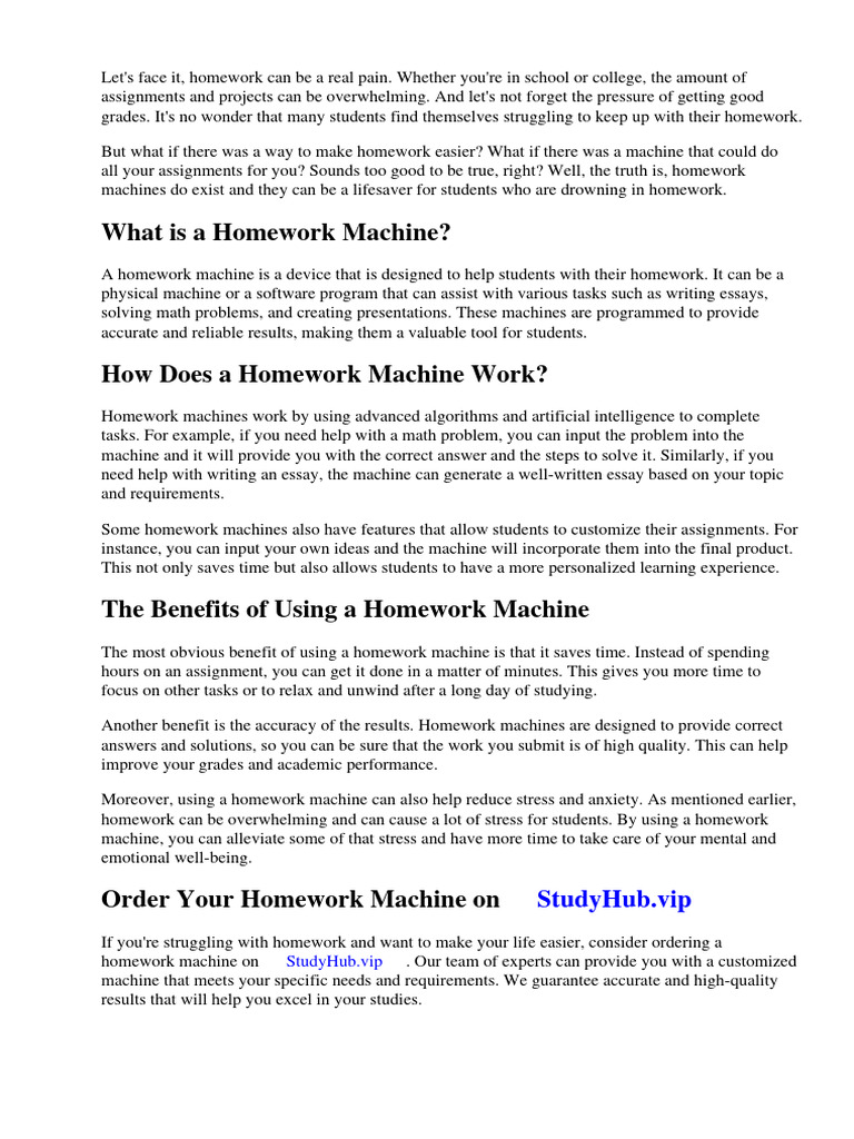 How Do You Make A Homework Machine | PDF | Homework | Arduino