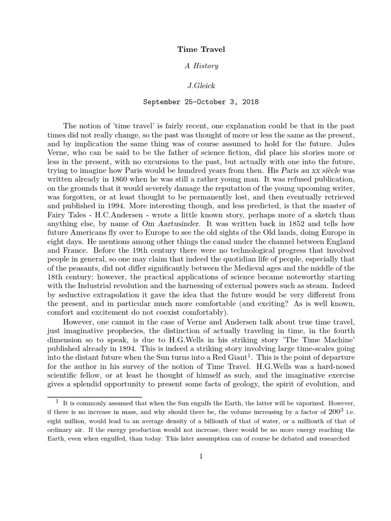 Time Travel | PDF | Time | Speed Of Light