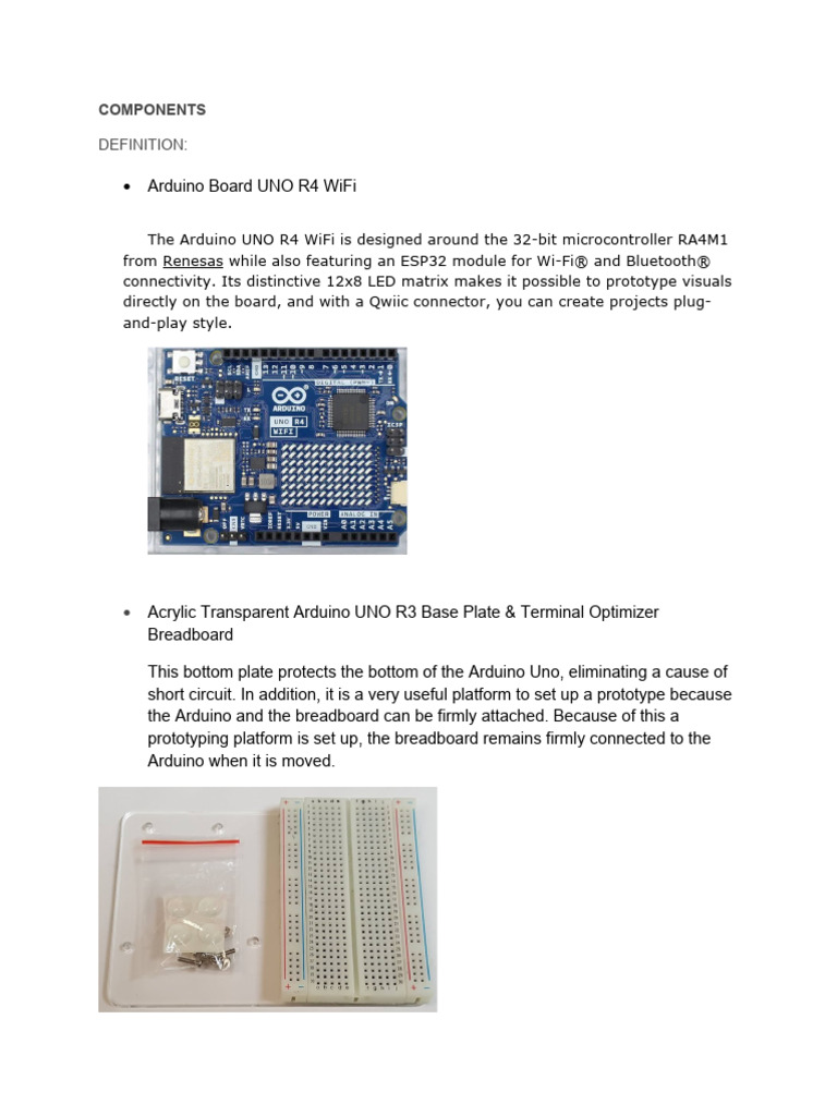 Components | PDF | Arduino | Electronic Circuits