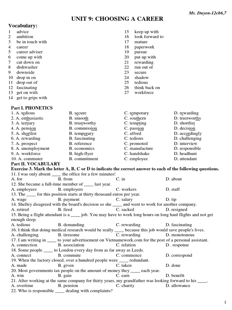 Review Tiêng Anh 12-U9,10 | PDF | Educational Technology | Schools