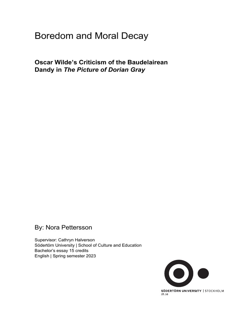 Boredom and Moral Decay | PDF | The Picture Of Dorian Gray | Utilitarianism