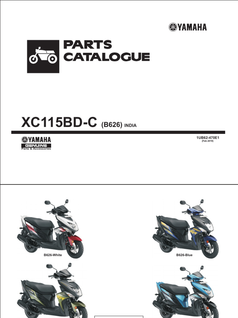 Yamaha XC115BD Parts Catalogue | PDF | Axle | Piston