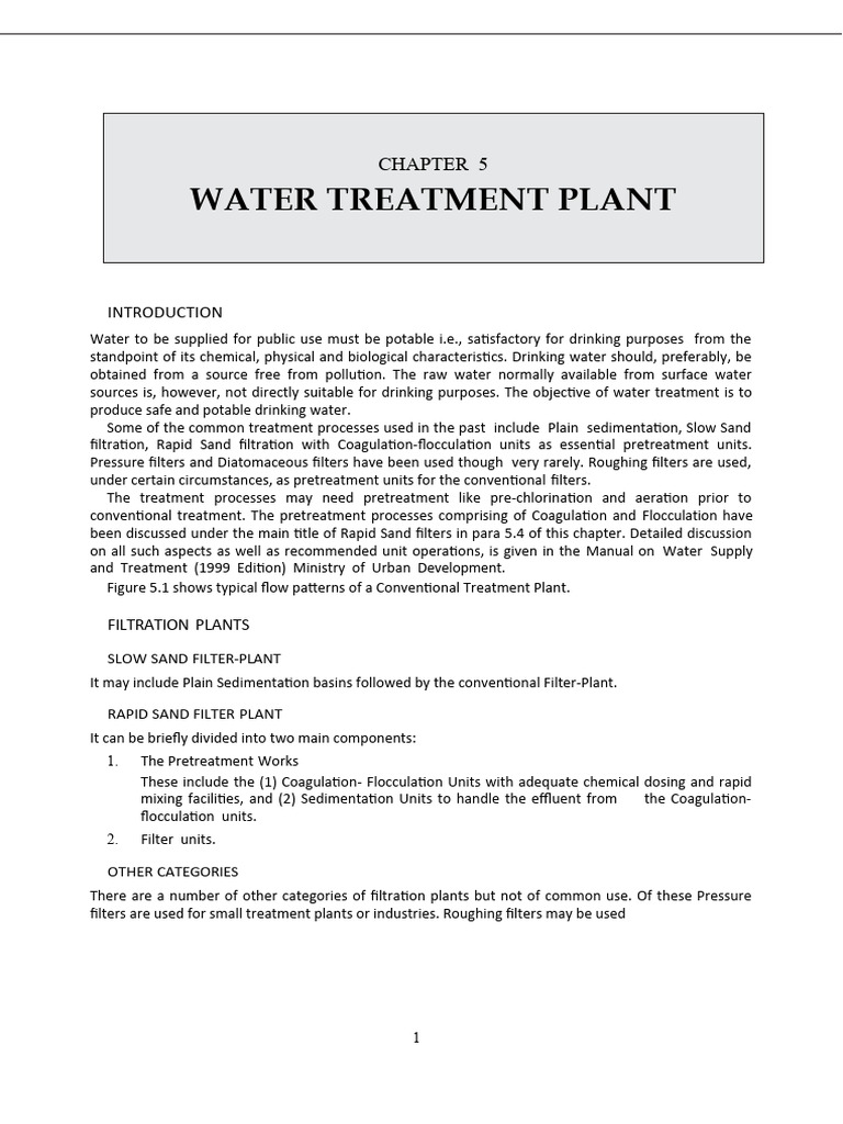 Water Treatment Plant | PDF | Water Purification | Filtration