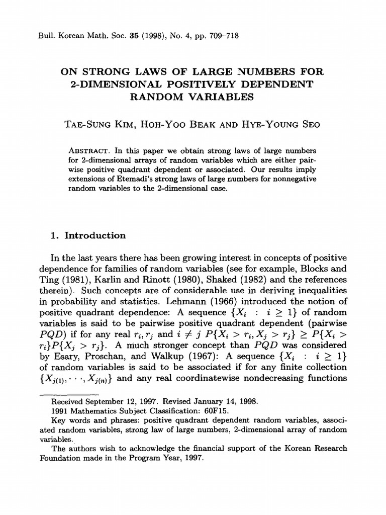 On Strong Laws of Large Numbers For 2-Dimensional Positively Dependent ...