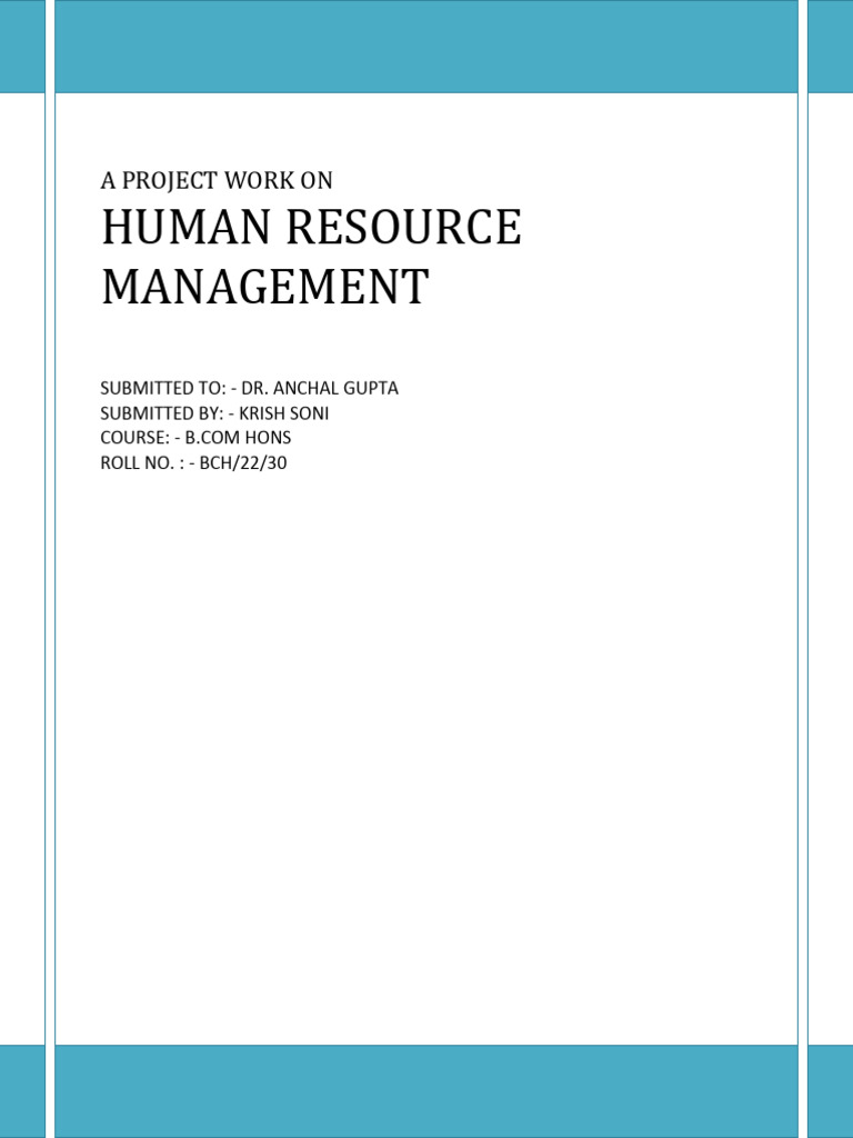 HRM PROJECT | PDF | Employee Retention | Human Resource Management