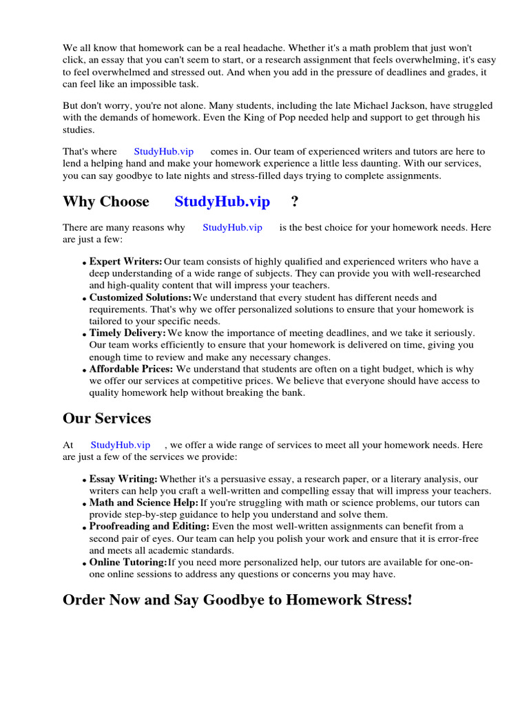 Homework Michael Jackson | PDF | Homework