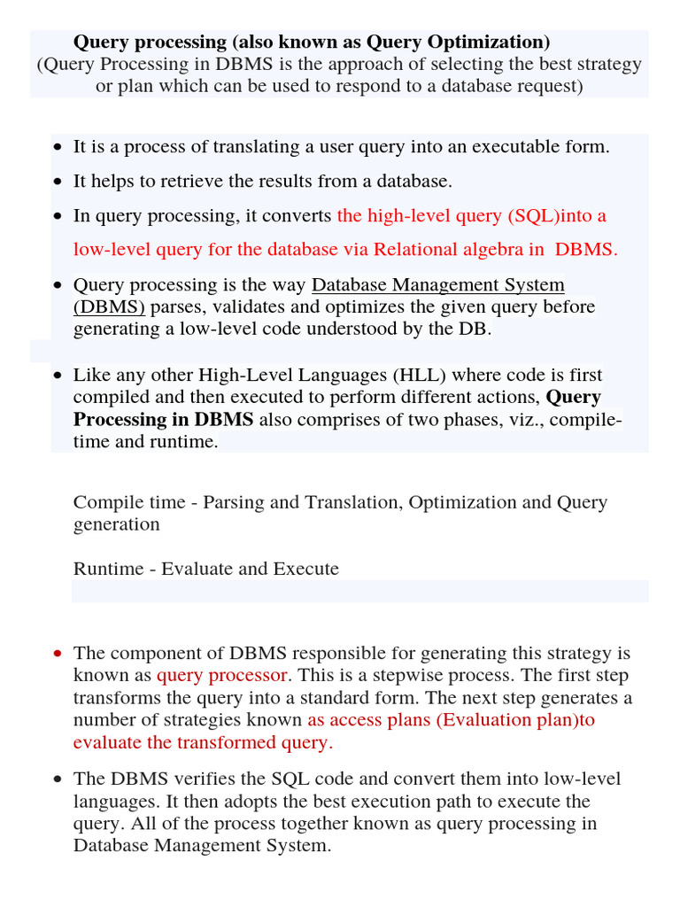 36-Module-4 Query optimization-16-03-2024 | PDF | Databases | Parsing
