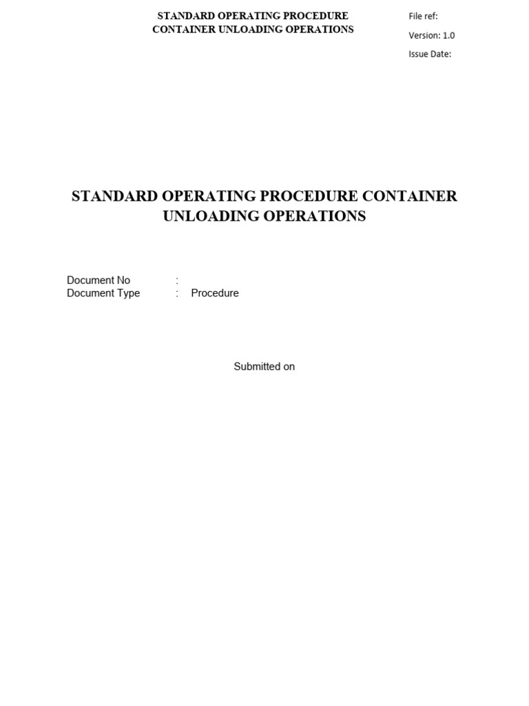 SOP_Container Unloading | PDF | Forklift | Personal Protective Equipment