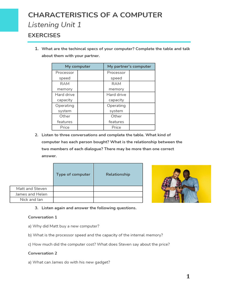LISTENING Characteristics of Computers | PDF