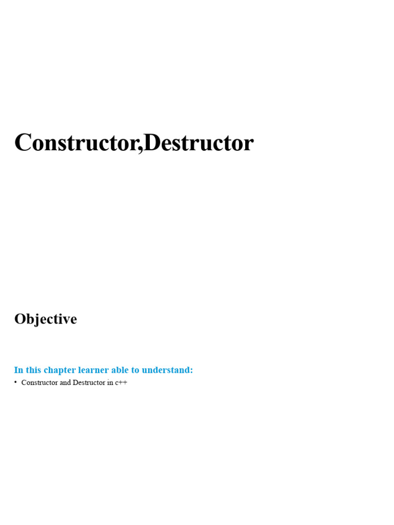 Chapter 2 | PDF | Constructor (Object Oriented Programming) | Programming Chapter 2 | PDF | Constructor (Object Oriented Programming) | Programming