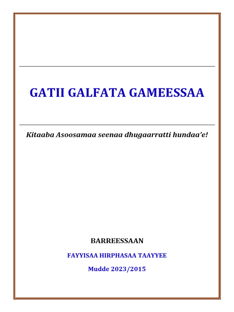 Gatii Galfata Gameessaa | PDF