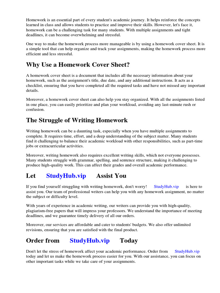 Homework Cover Sheet | PDF | Worksheet | Safari (Web Browser)