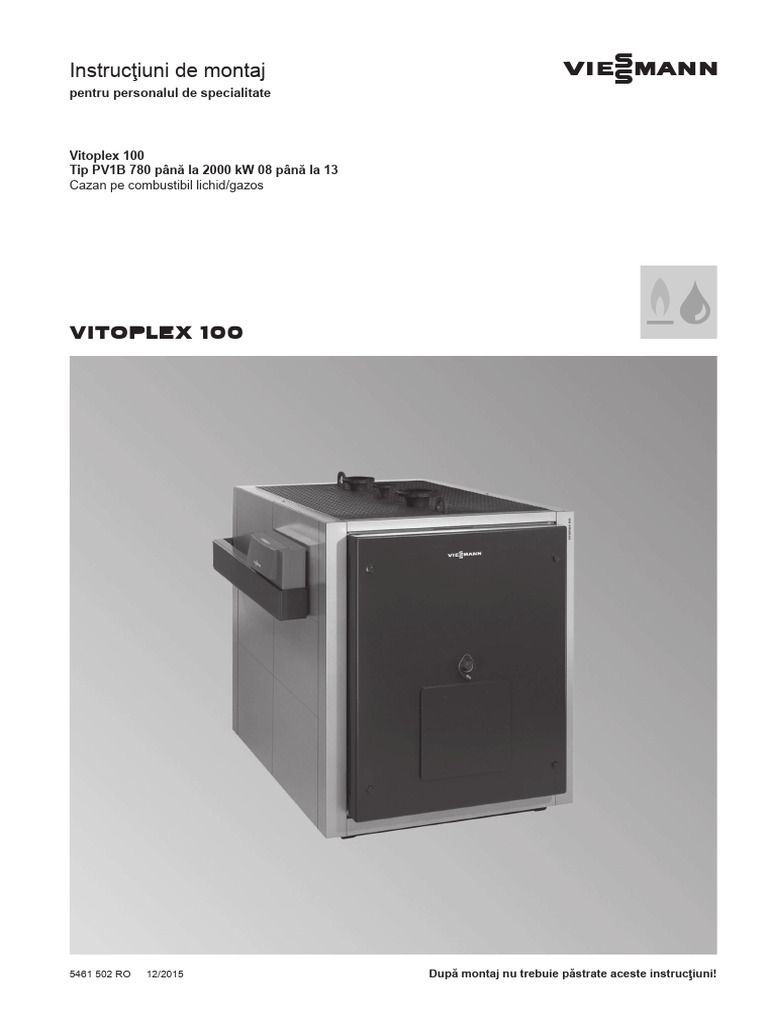 Instructiuni Montaj Vitoplex 100 PV1B 1700 KW | PDF