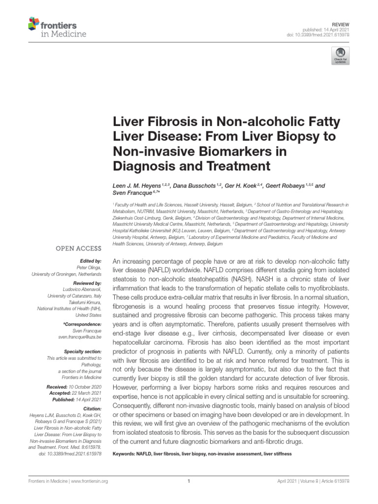 Liver fibrosis in NAFLD_Diagnostic markers | PDF | Cirrhosis ...