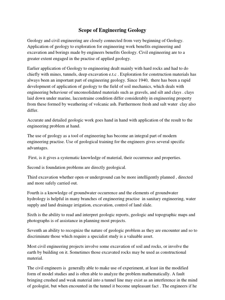 Importance of Geology in Civil Engineering | PDF | Geology | Dam