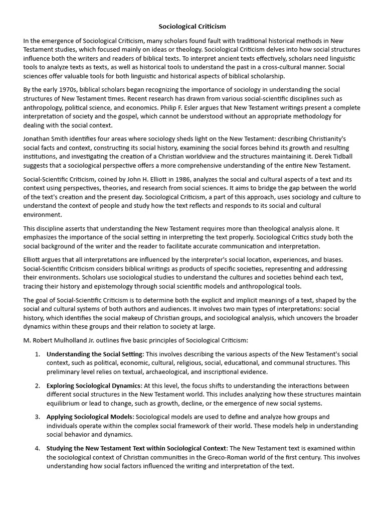 Sociological Criticism Short | PDF | Cultural Anthropology | Ethnography