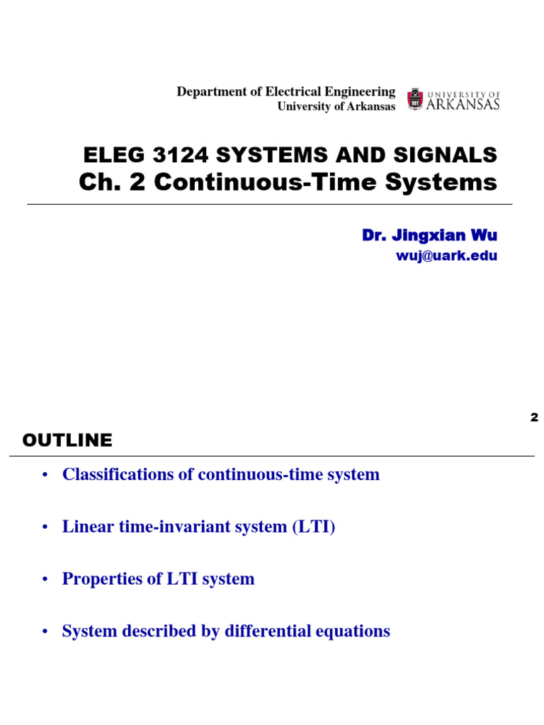 Eleg3124 ch2 Systems | PDF | Convolution | Computer Engineering