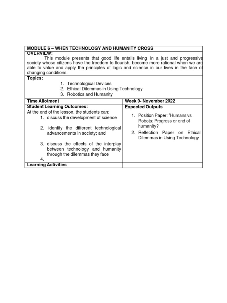 Modulee 6 - When Technology and Humanity Cross Edited | PDF ...