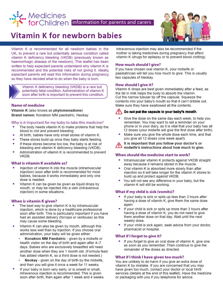 Vitamin K For The Prevention of VKDB | PDF | Clinical Medicine | Medical Specialties