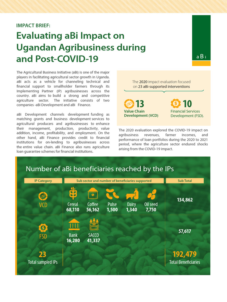 aBi Impact on Ugandan Agribusiness | PDF | Smallholding | Farmer
