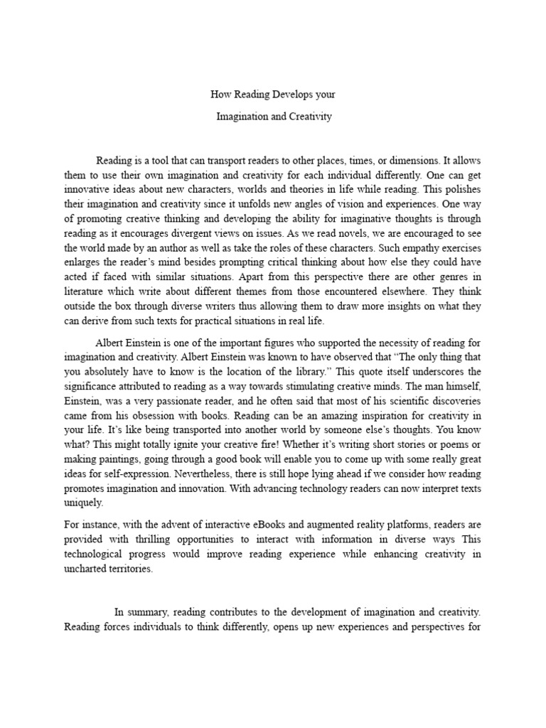 How-Reading-Develops-your-Imagination-and-Creativity | PDF | Creativity | Thought