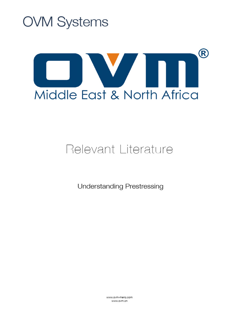 OVM - Prestressing Literature | PDF | Prestressed Concrete | Concrete