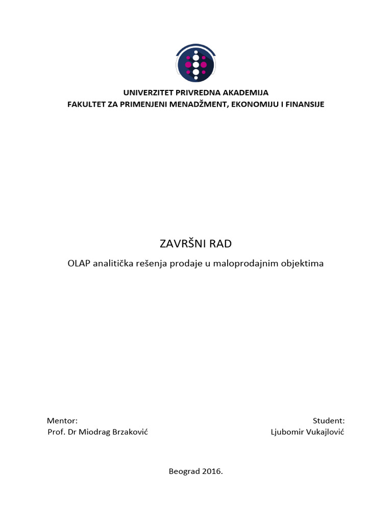 ZAVRSNI - RAD - OLAP-analiticka-resenja-prodaje-u-maloprodajnim ...