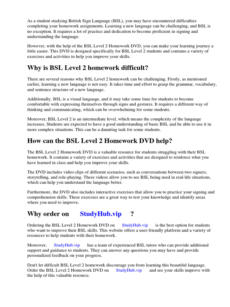 BSL Level 2 Homework DVD | PDF | Http Cookie | Teachers